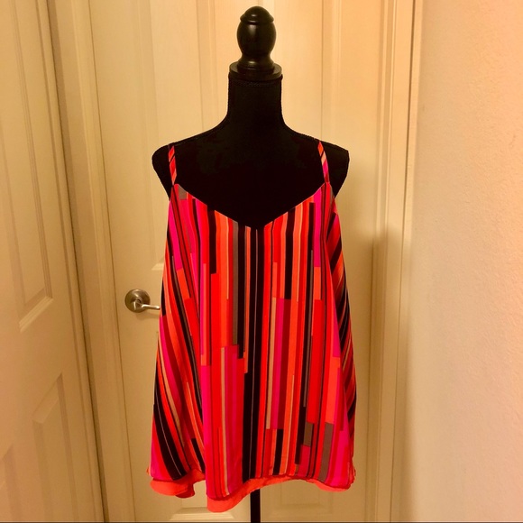 Tops | Torrid Red Striped Tank Size 2 | Poshmark